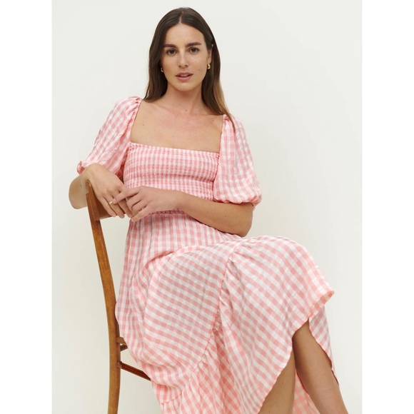 Reformation | Dresses | Nwot Reformation Rupert Gingham Midi Dress ...